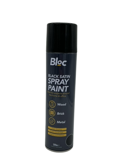 Bloc spray paint BLACK SATIN 300ML – NZ